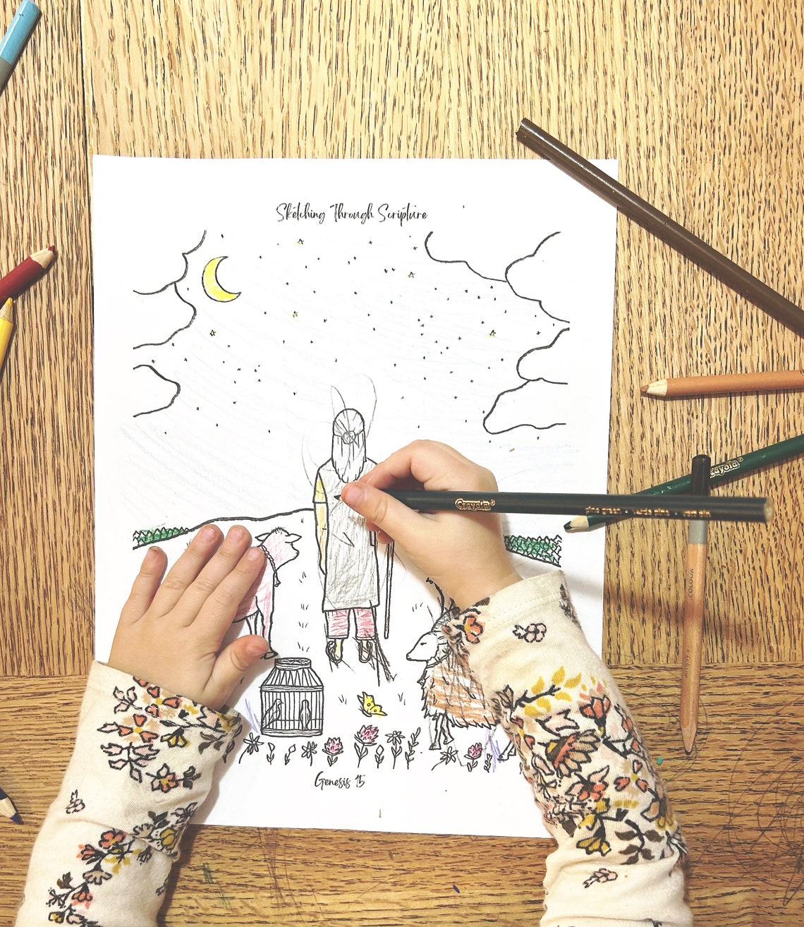 Genesis 15 God's Covenant With Abram Bible Coloring Page Printable for ...