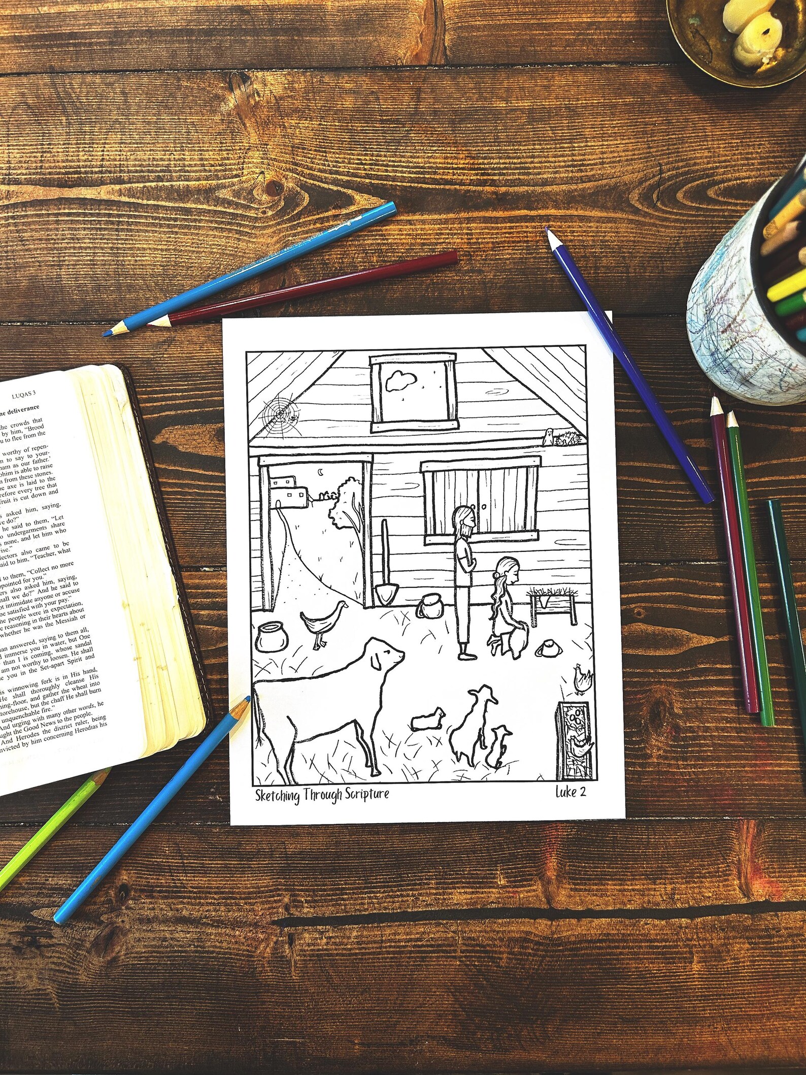 Luke 2 Jesus is Born Story Bible Coloring Page PDF for Bible Lesson ...