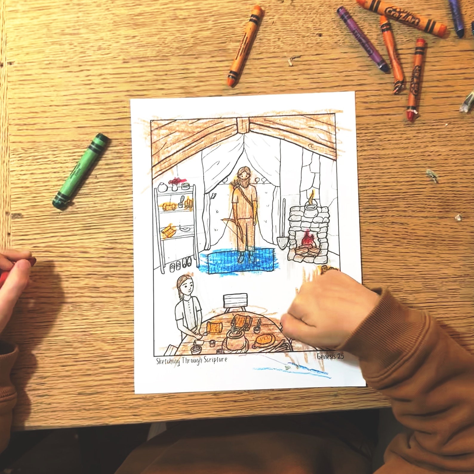 Genesis 25 Jacob and Esau Story Bible Coloring Page Printable for Bible ...