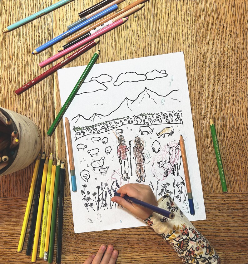 Genesis 13 Abram and Lot Story Bible Coloring Page Printable for Torah ...