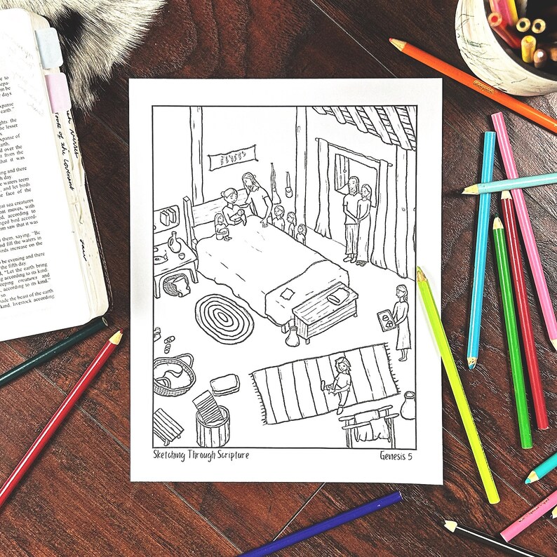 Genesis 4, 5, and 6 Coloring Sheets Printable Cain and Abel, Adam's ...