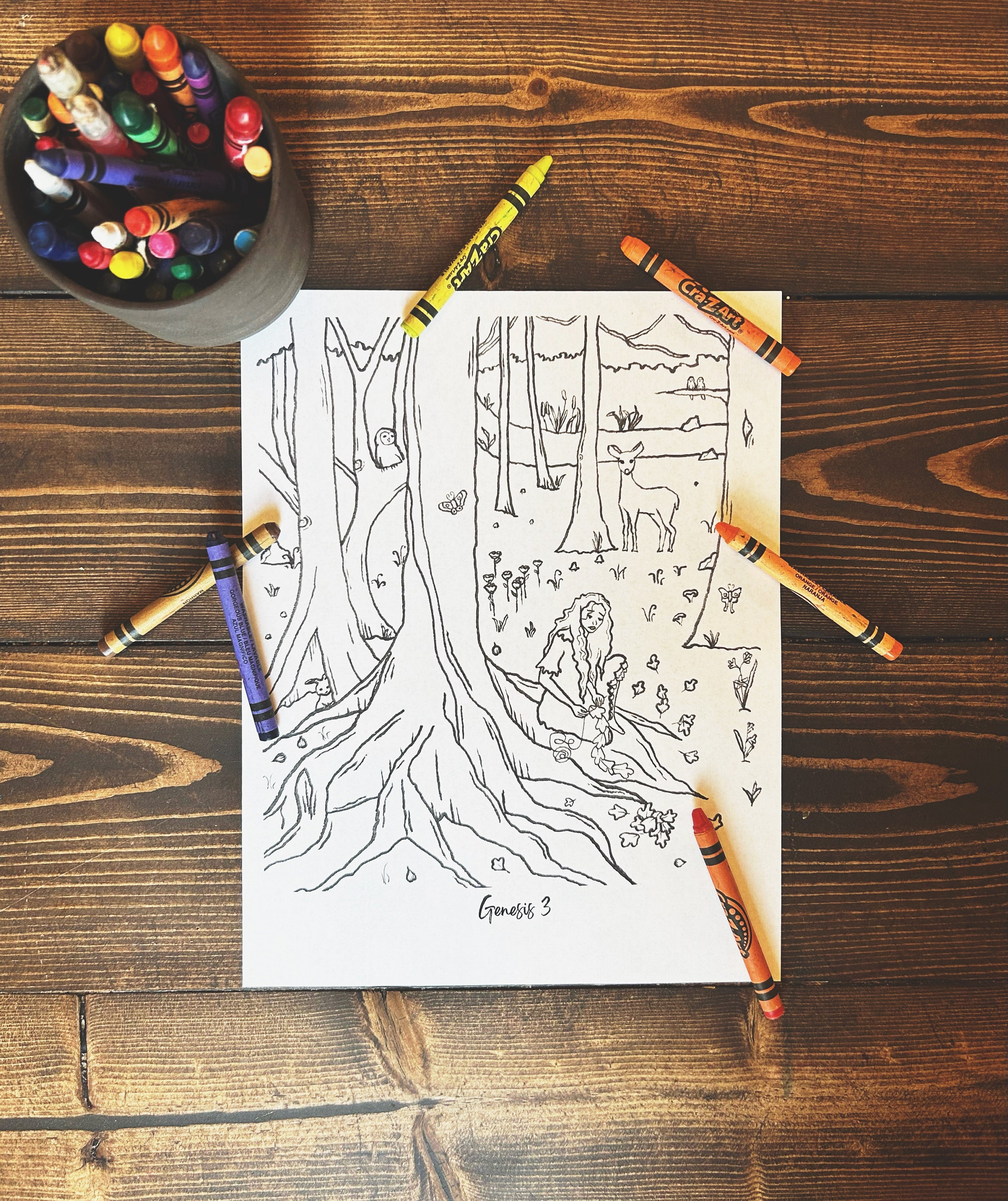 Genesis 3 Adam and Eve Garden Story Bible Coloring Page PDF for Kids ...