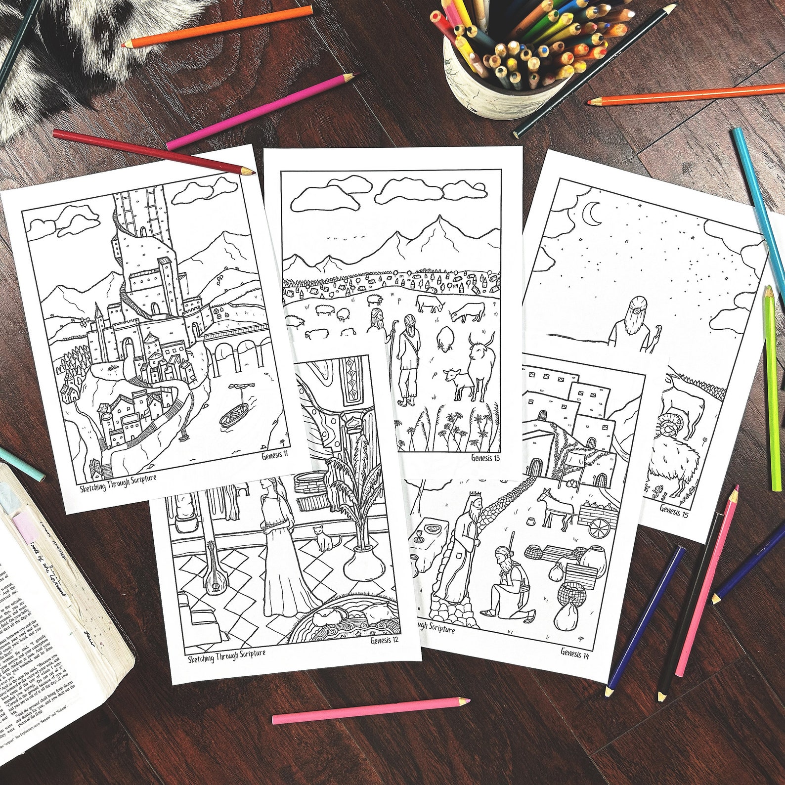 Genesis 11-20 Kids Bible Coloring Pages Printable: Tower of Babel ...