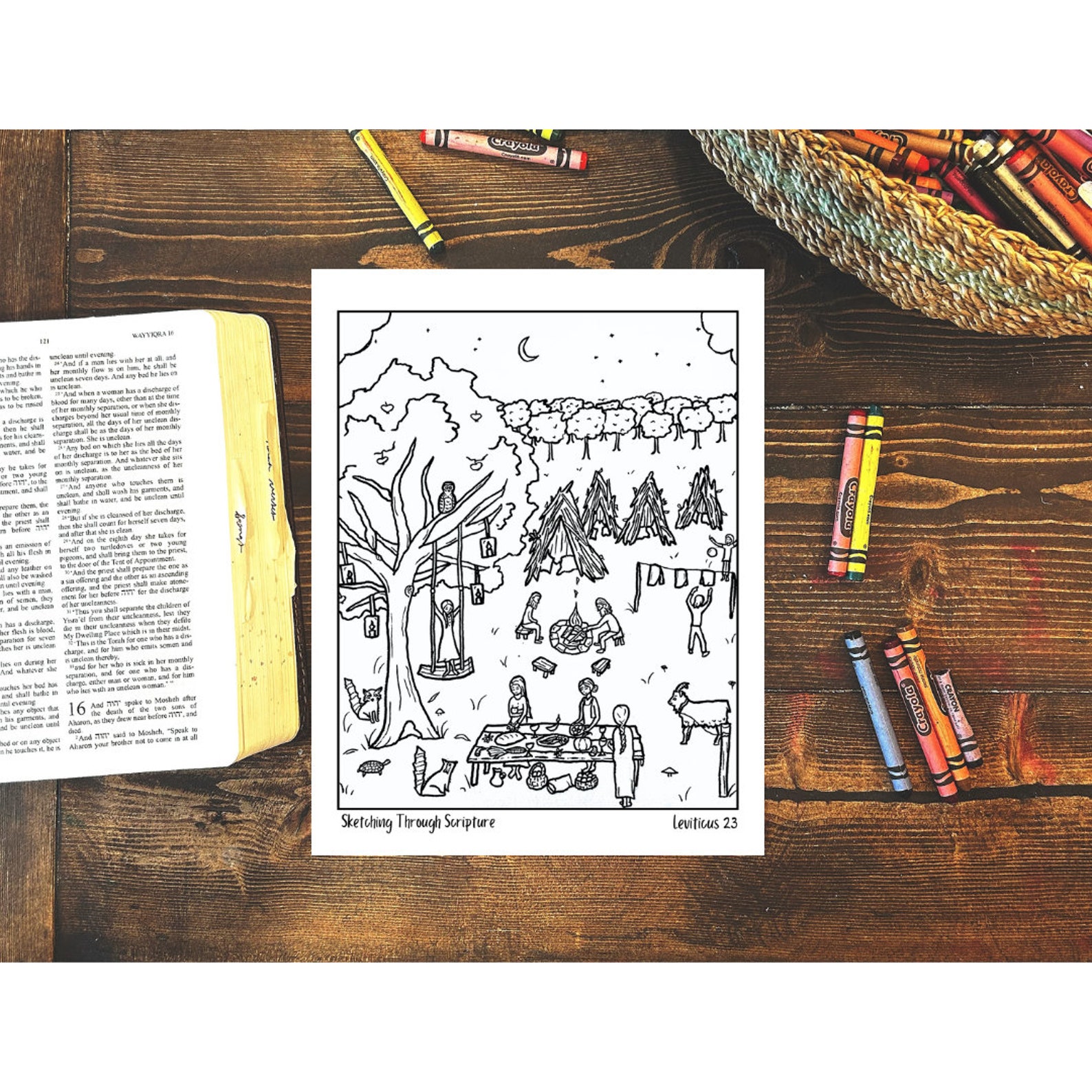 Leviticus 23 Feast of Tabernacles Story Bible Coloring Page PDF for ...