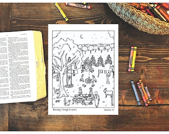 Leviticus 16 Day of Atonement Goat Story Bible Coloring Page PDF for ...