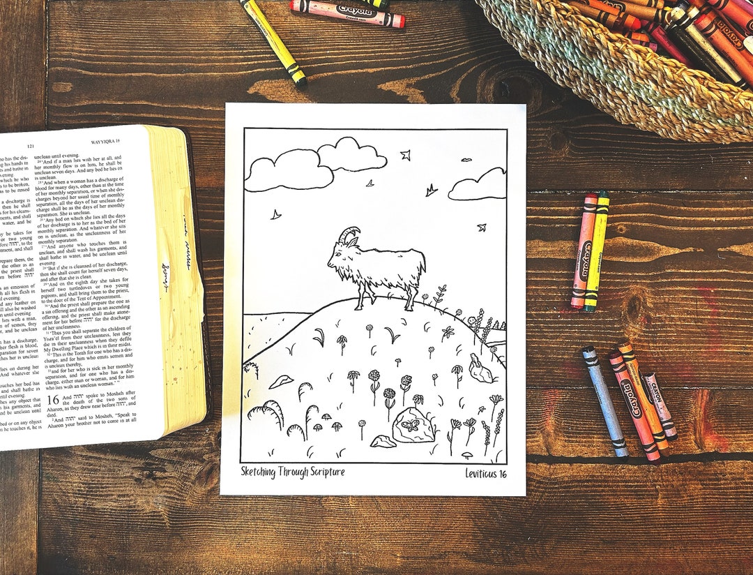 Leviticus 16 Day of Atonement Goat Story Bible Coloring Page PDF for ...