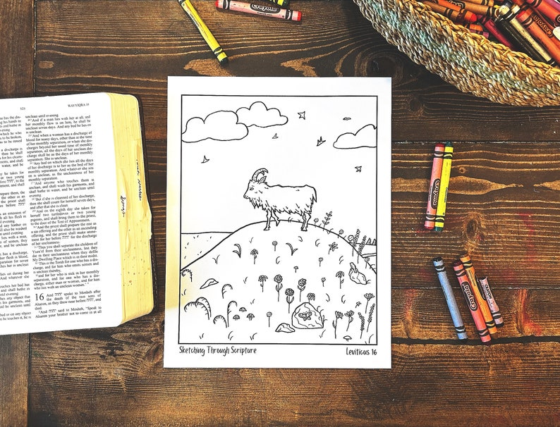 Leviticus 16 Day of Atonement Goat Story Bible Coloring Page PDF for ...