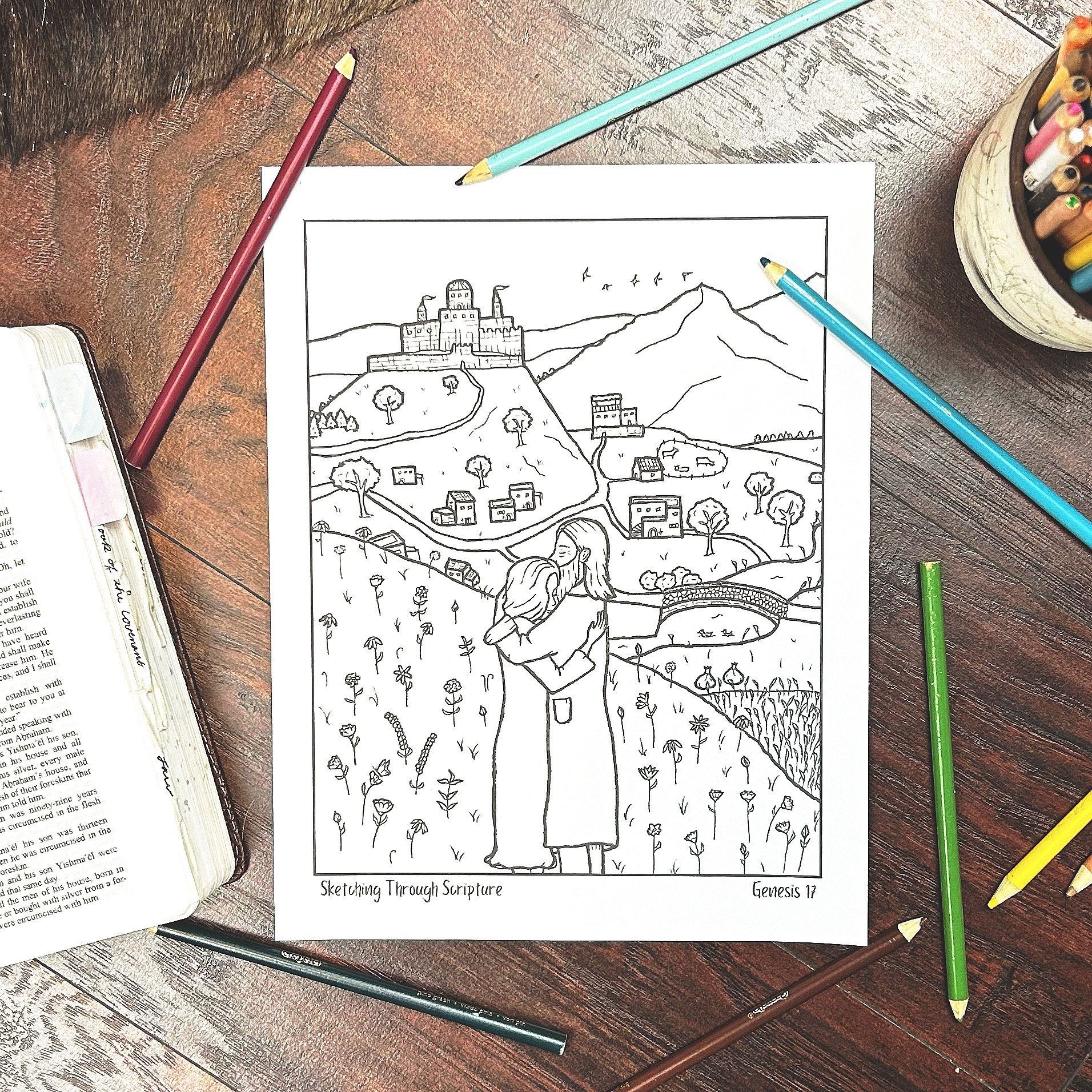 Genesis 17 Abraham and Sarah Story Bible Coloring Page Printable for ...