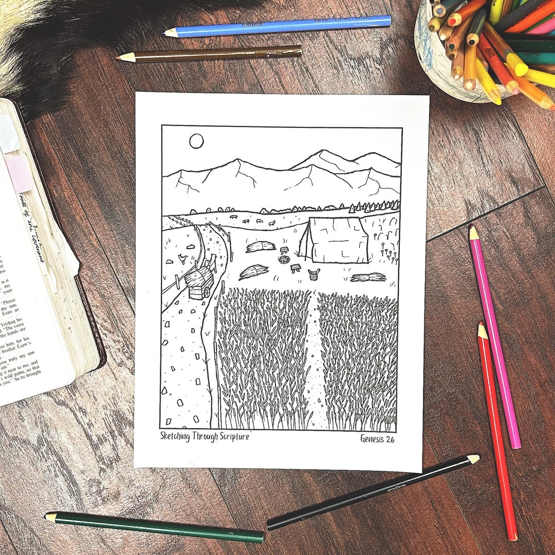 Genesis 26 God Blesses Isaac's Crops Story Bible Coloring Page PDF for ...
