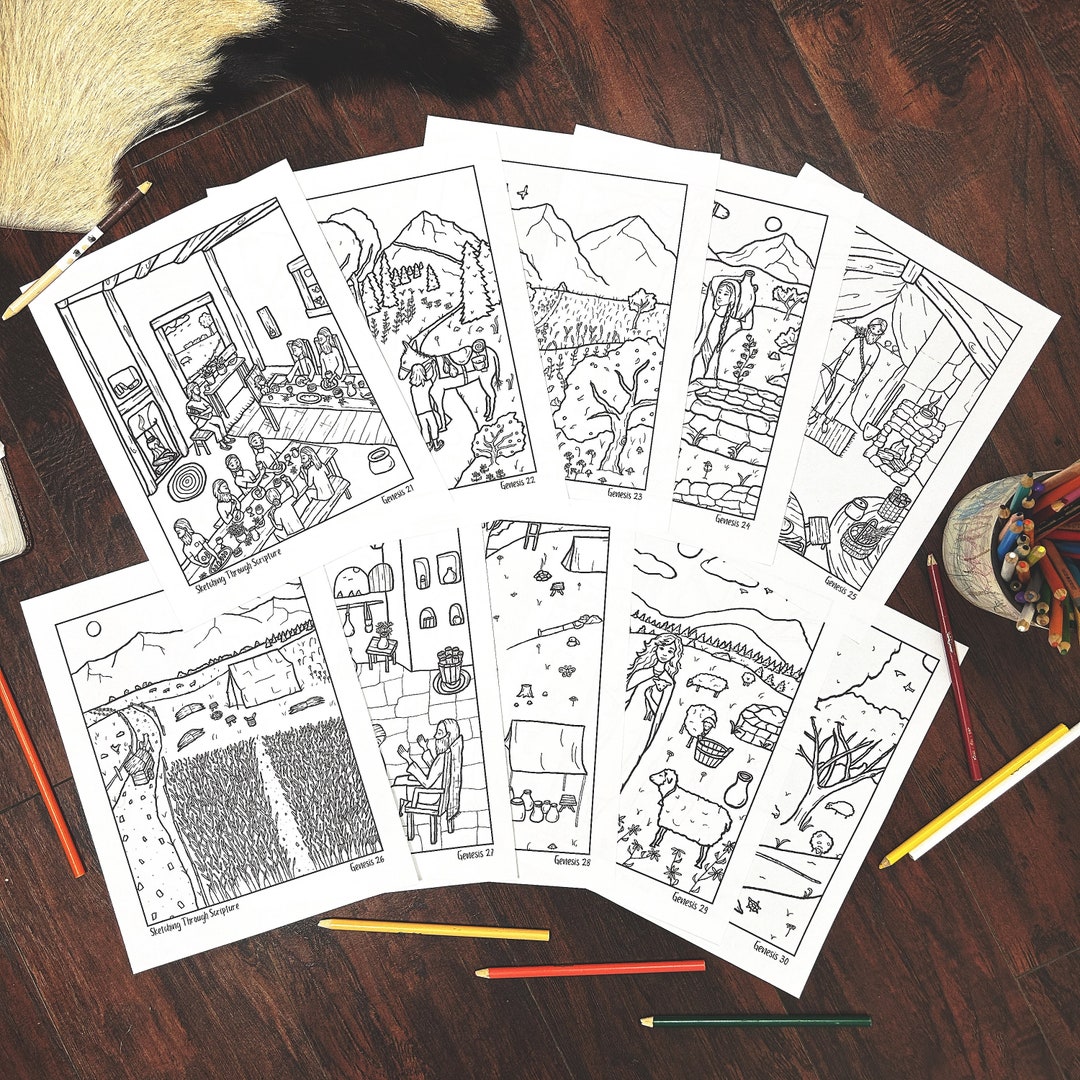 Genesis 21-30 Kids Bible Coloring Pages Printable: Isaac's Weaning ...