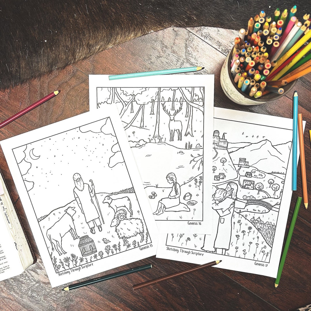 Genesis 15 16 and 17 Bible Coloring Pages PDF: God's Covenant With ...