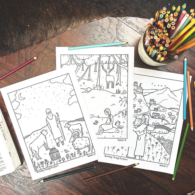 Genesis 15 16 and 17 Bible Coloring Pages PDF: God's Covenant With ...