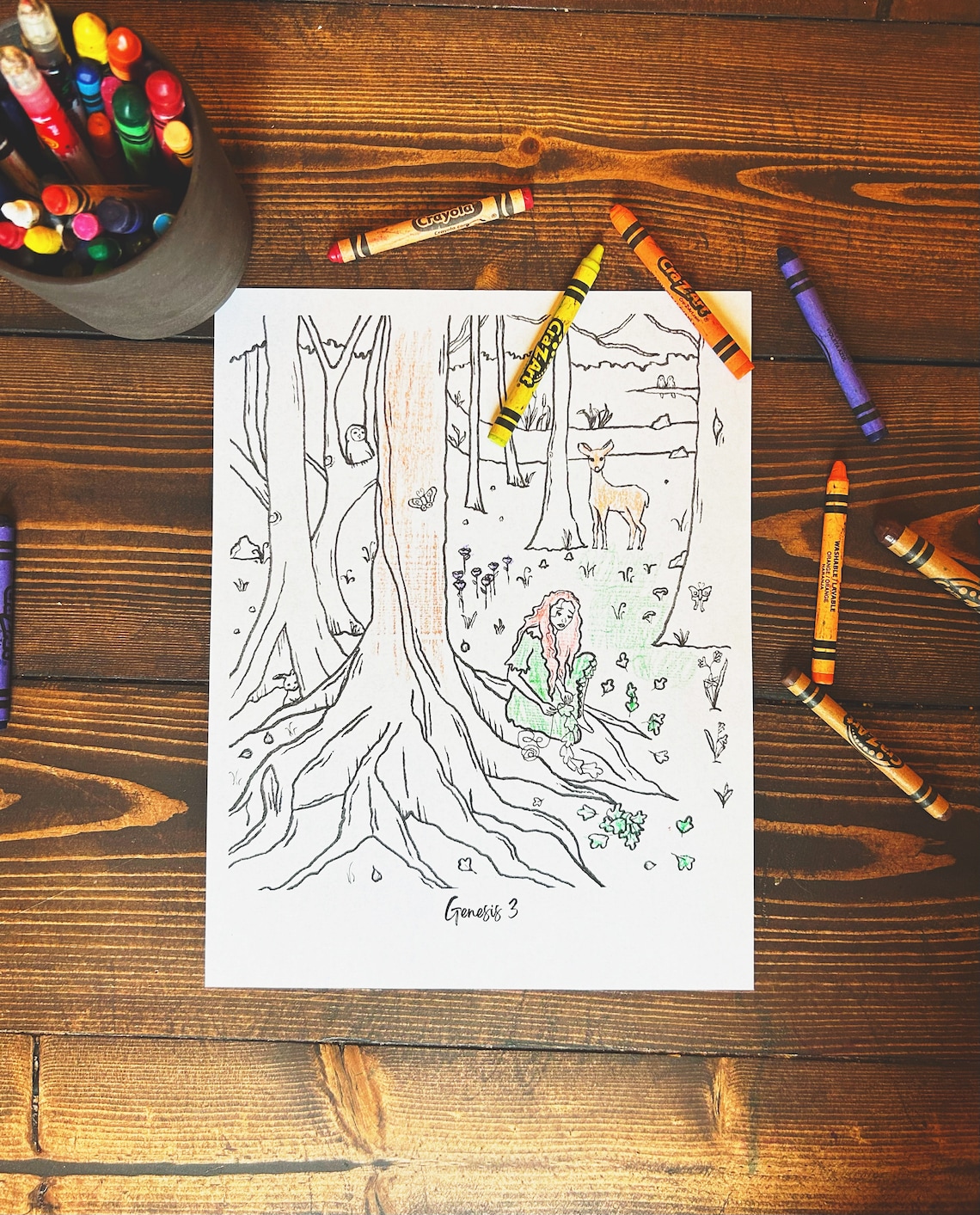 Genesis 3 Adam and Eve Garden Story Bible Coloring Page PDF for Kids ...