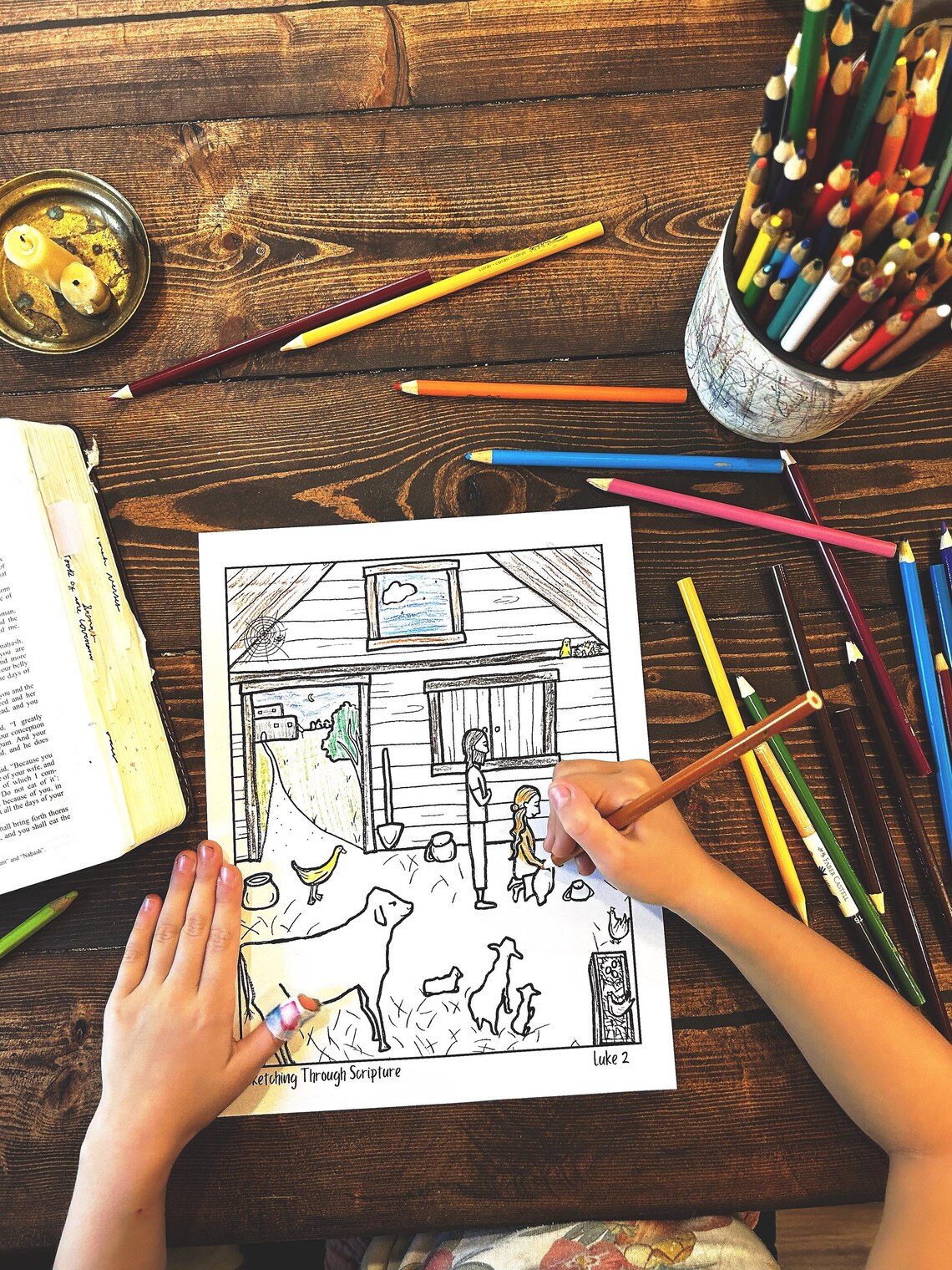 Luke 2 Jesus is Born Story Bible Coloring Page PDF for Bible Lesson ...