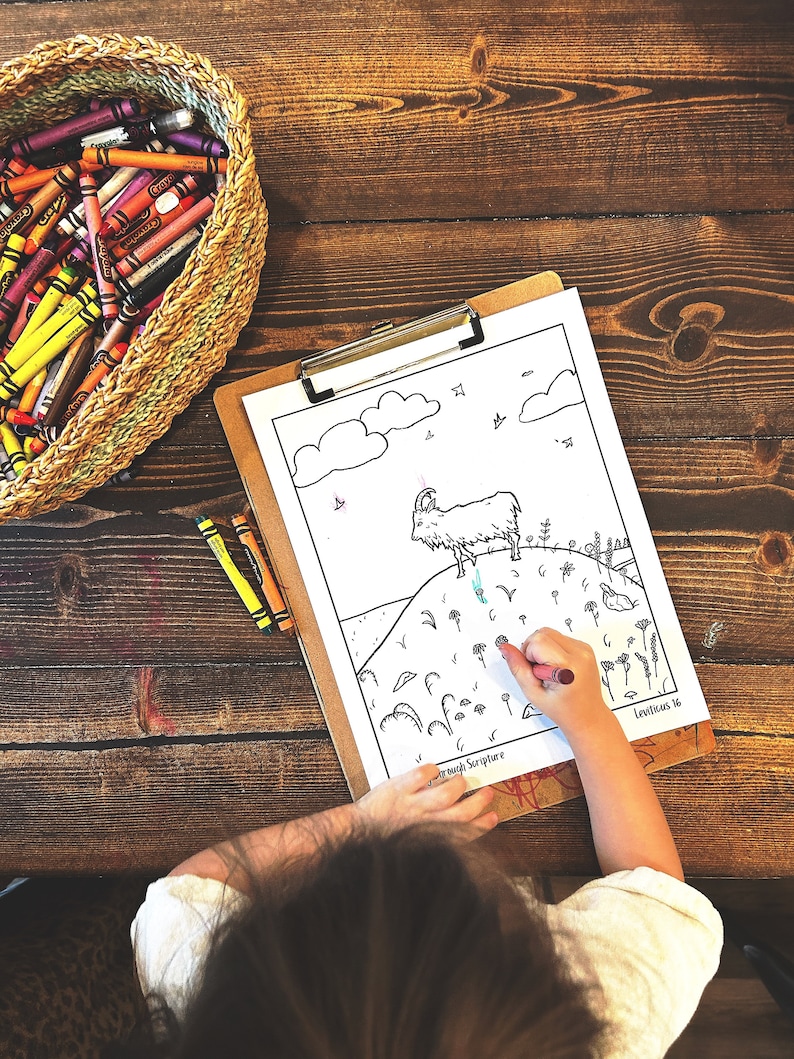 Leviticus 16 Day of Atonement Goat Story Bible Coloring Page PDF for ...