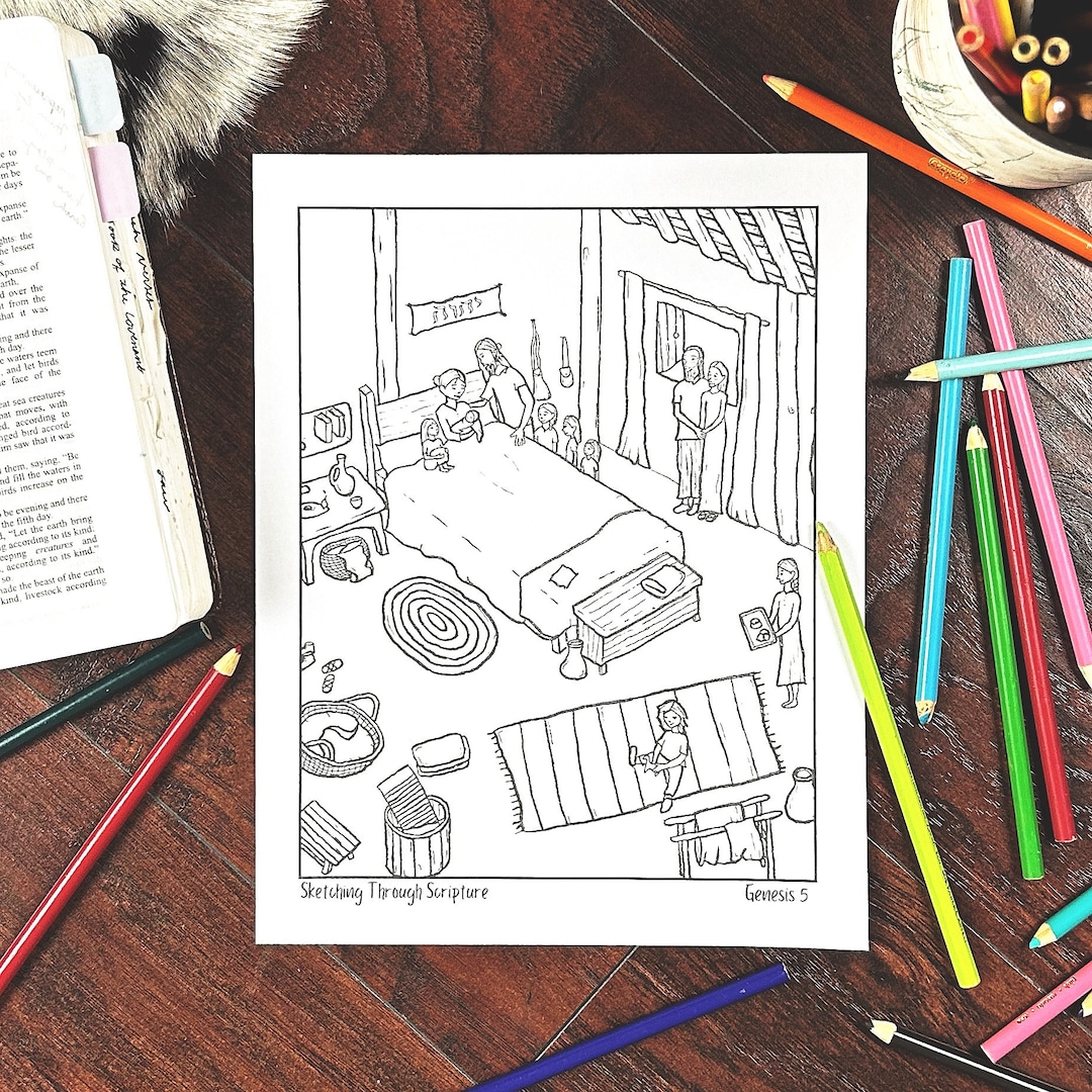 Genesis 5 Adam and Seth Generations Story Bible Coloring Page PDF for ...