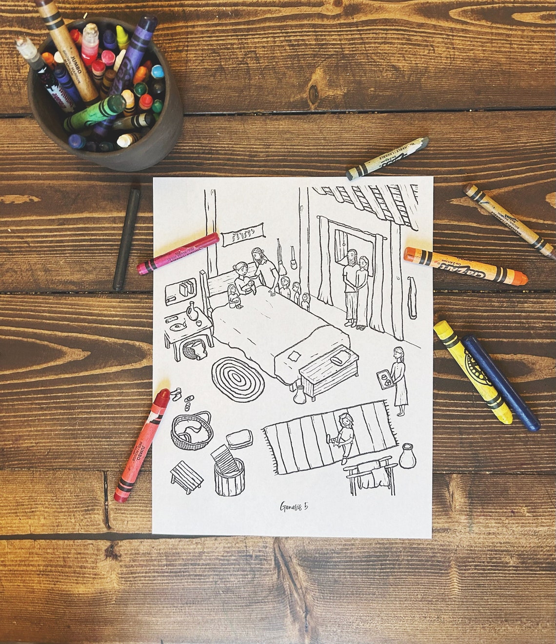 Genesis 5 Adam and Seth Generations Story Bible Coloring Page PDF for ...