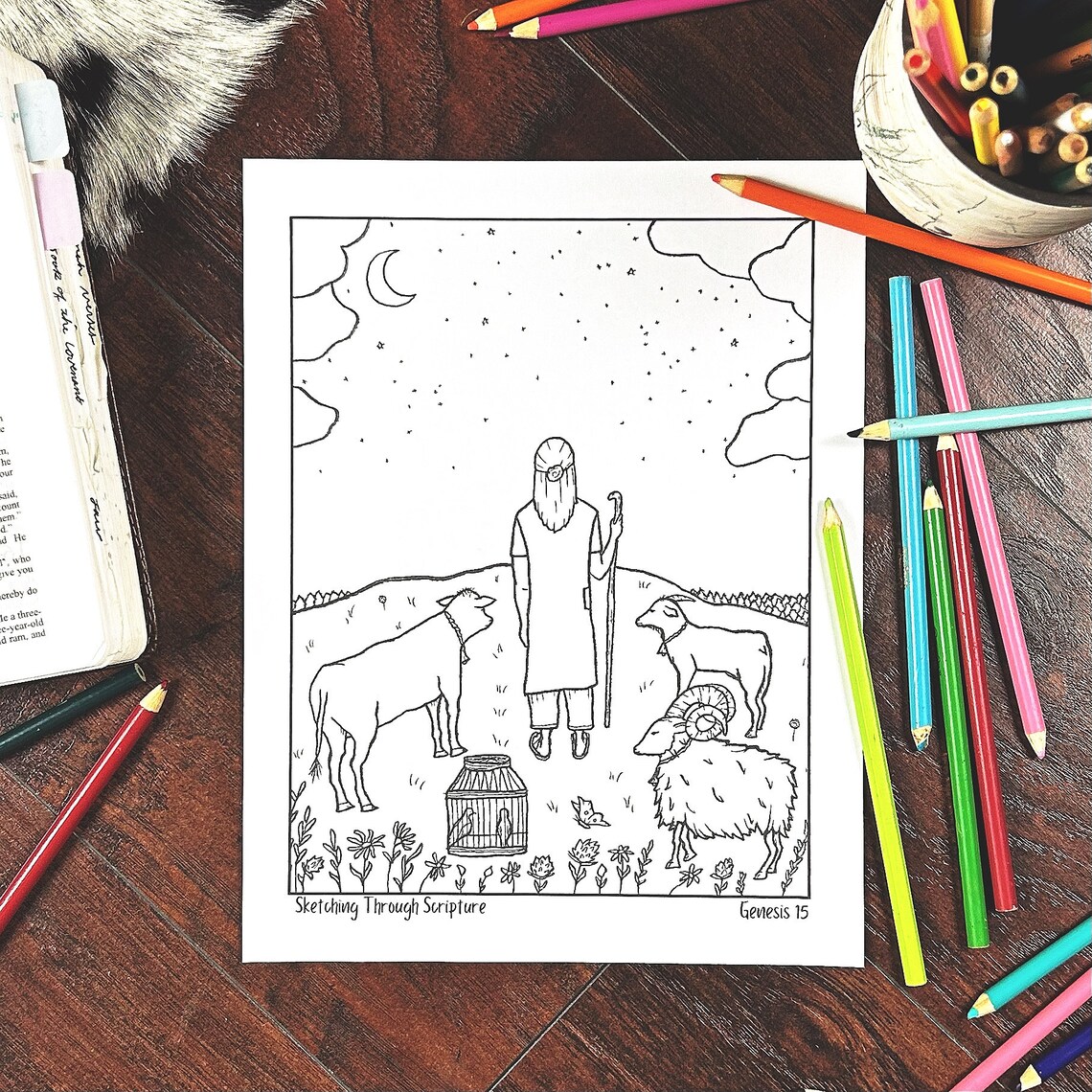 Genesis 15 God's Covenant With Abram Bible Coloring Page Printable for ...