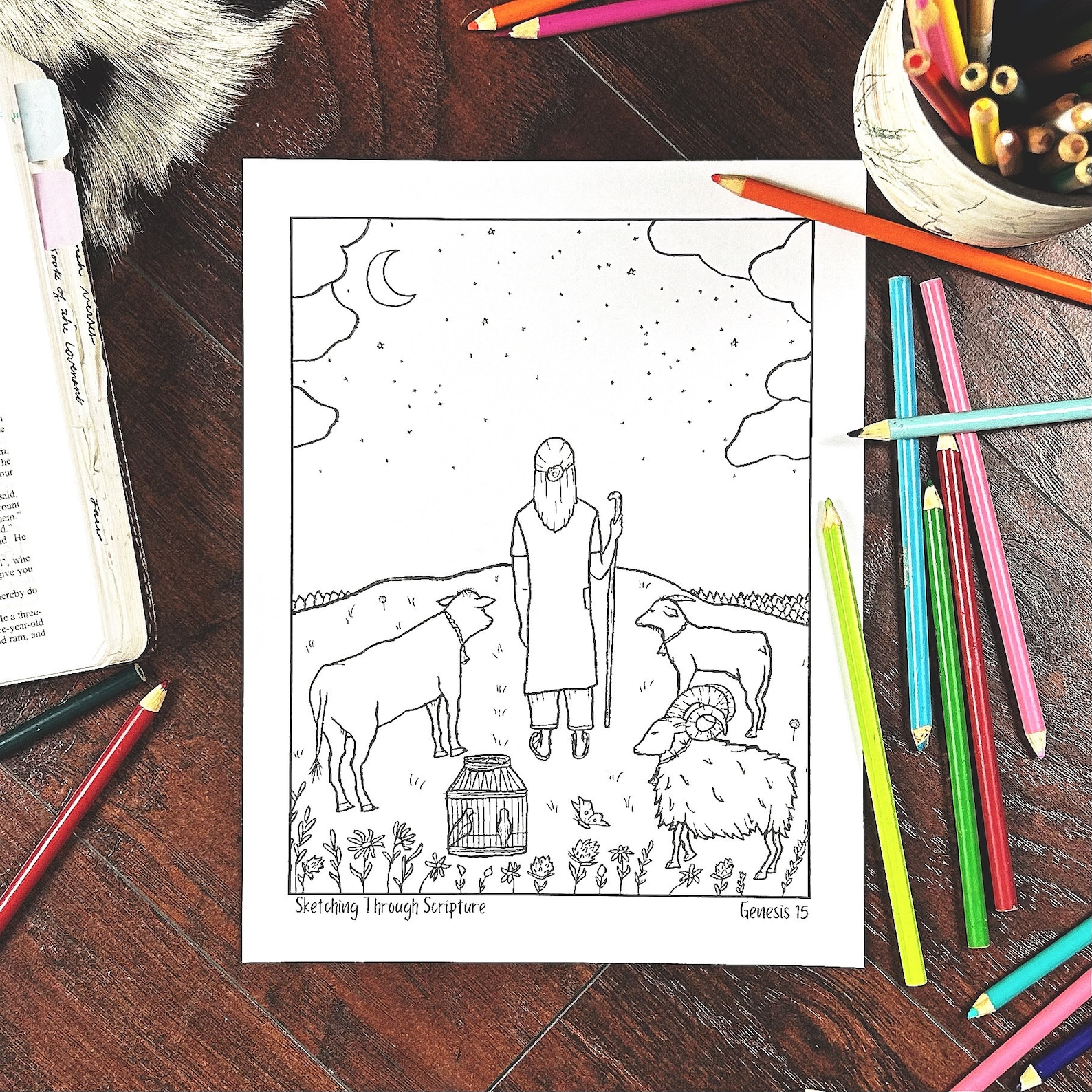 Genesis 15 God's Covenant With Abram Bible Coloring Page Printable for ...