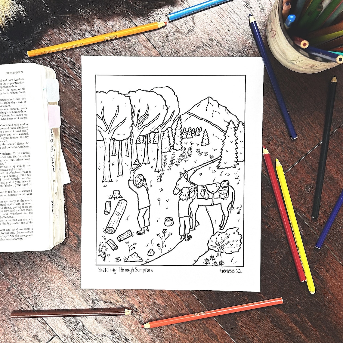 Genesis 22 Abraham and Isaac Story Bible Coloring Page Printable for ...