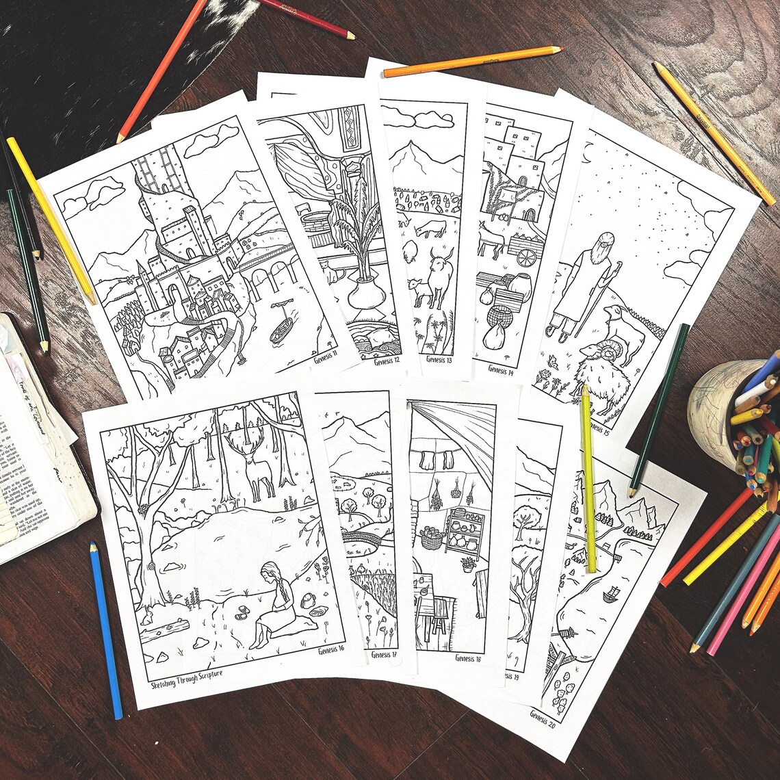 Genesis 11-20 Kids Bible Coloring Pages Printable: Tower of Babel ...