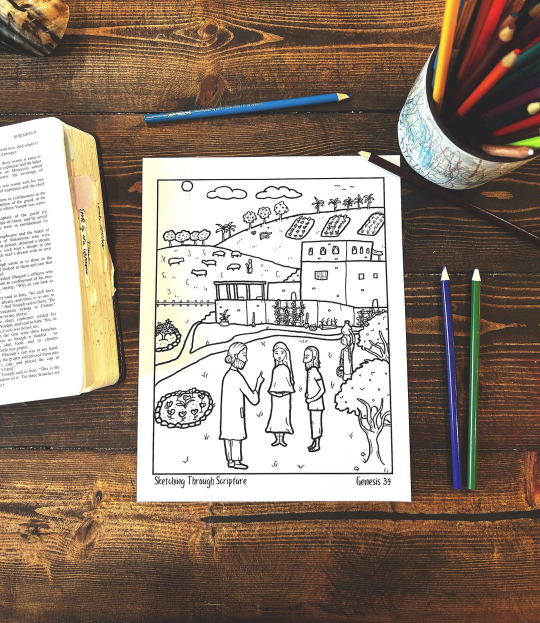 Genesis 39 Joseph as Overseer Story Bible Coloring Page PDF for Bible ...