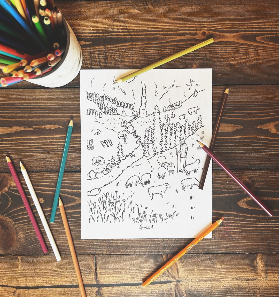 Genesis 4 Cain and Abel Story Bible Coloring Page PDF for Bible Study ...