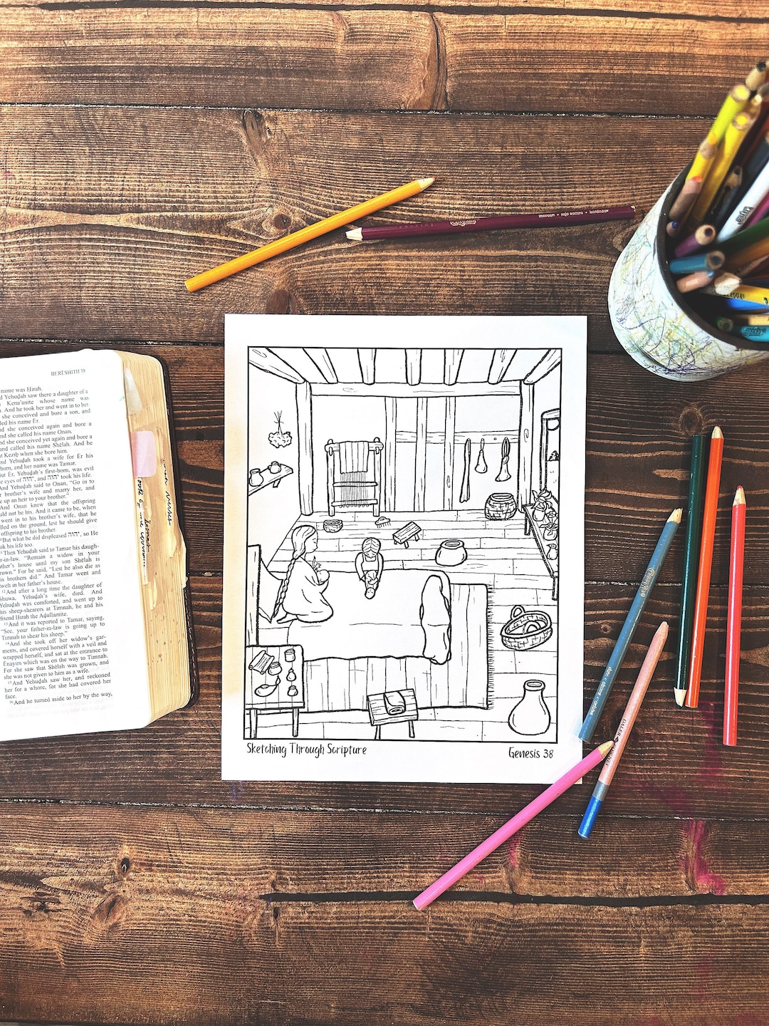 Genesis 38 Tamar's Twin Birth Bible Story Coloring Page PDF for Bible ...