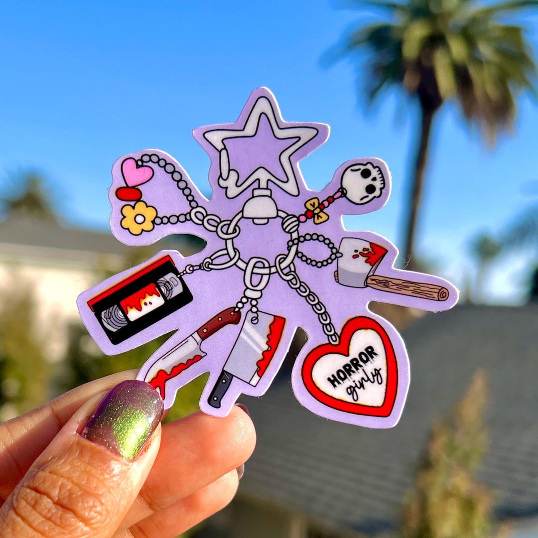 Horror Girly Stickers: Scary Cute Keychain Sticker, Spooky Holographic ...