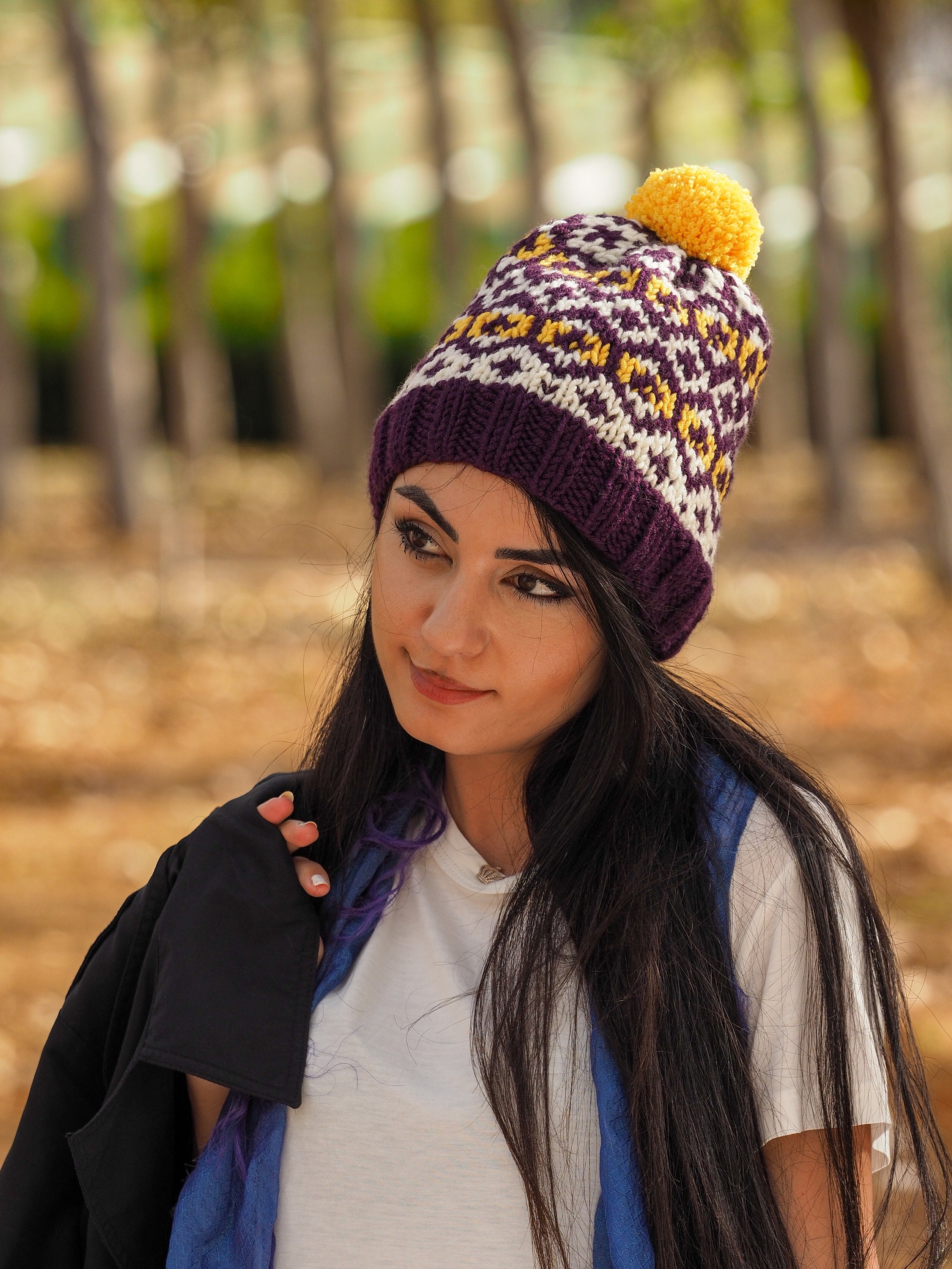 Multicolor Handmade Knitted Women Beanie Winter Beanie and Hat for ...