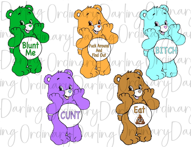 Swear Bears Vol. 1 - 300 Dpi PNG & SVG Fully Customizable Fan Art - Etsy