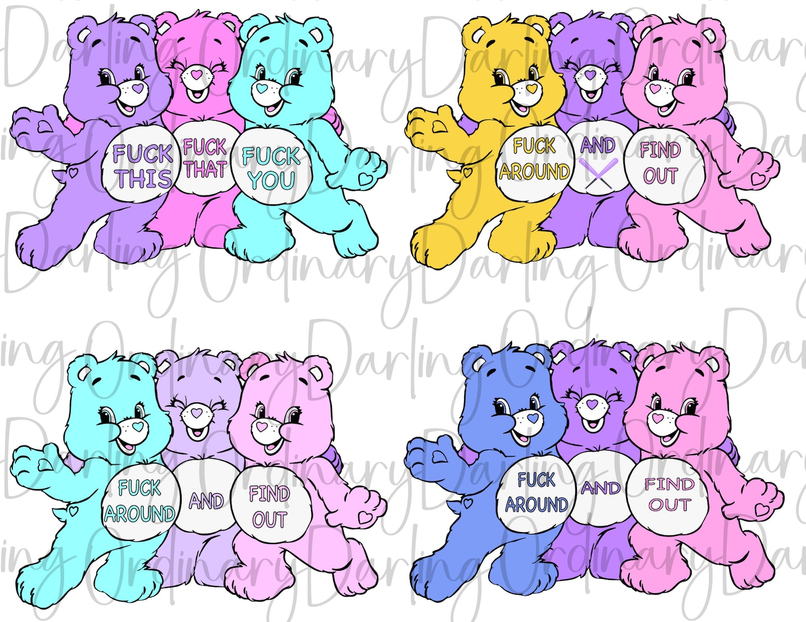 Swear Bears Vol. 2 - 300 Dpi PNG & SVG Fully Customizable Fan Art - Etsy