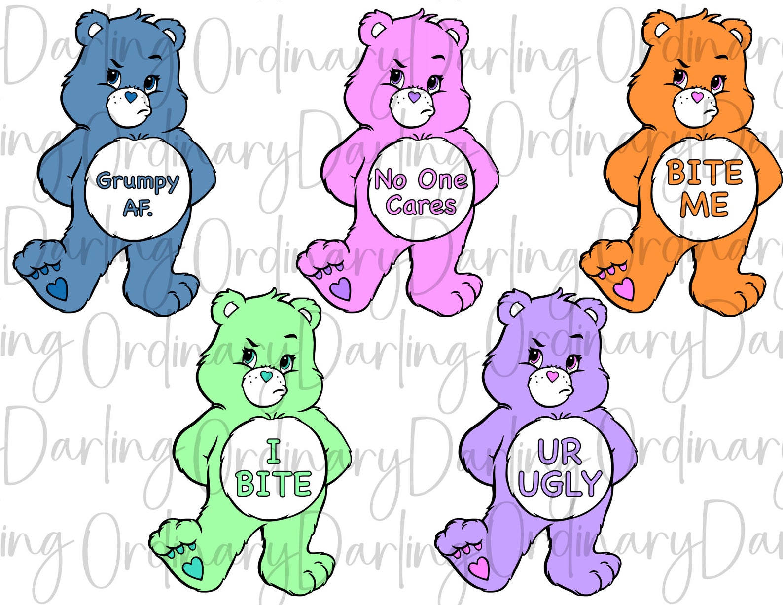 Swear Bears Vol. 1 - 300 Dpi PNG & SVG Fully Customizable Fan Art - Etsy