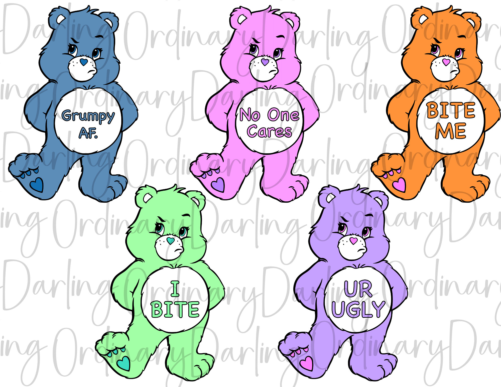 Swear Bears Vol. 1 - 300 Dpi PNG & SVG Fully Customizable Fan Art - Etsy