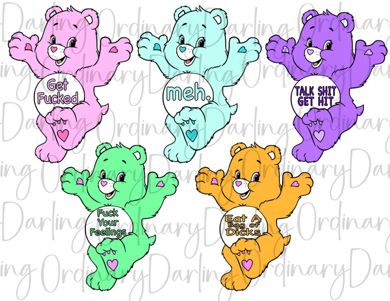 Swear Bears Vol. 1 - 300 Dpi PNG & SVG Fully Customizable Fan Art - Etsy