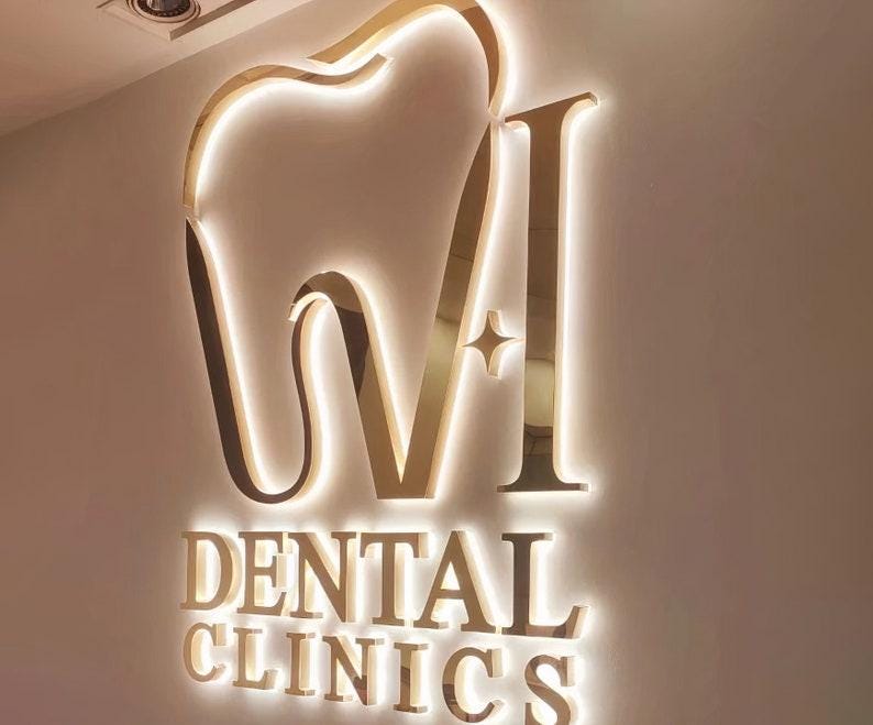Dental Clinic Sign, Channel Letters, Outdoor Storefront Sign, Custom ...