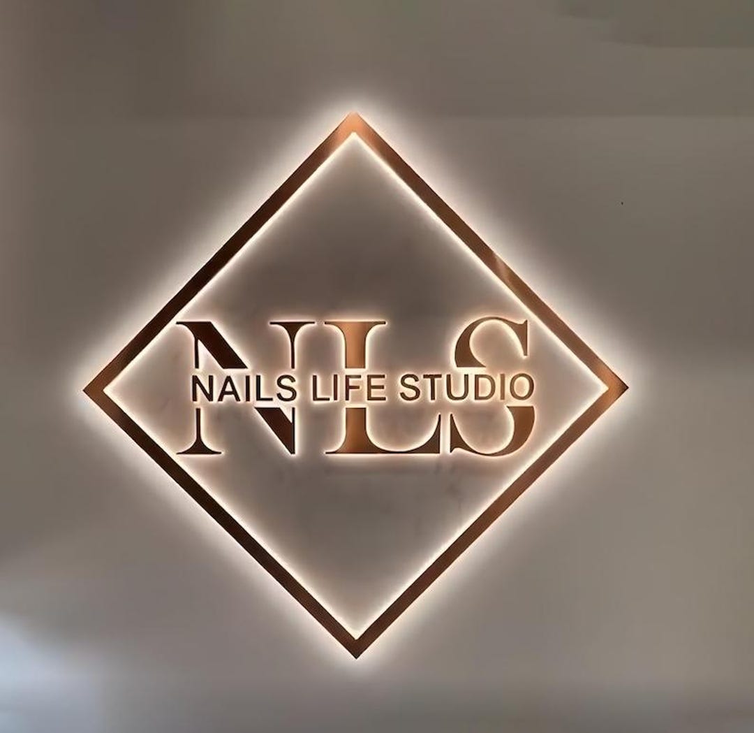 Nail Salon Sign, Custom Business Sign, Backlit Letter Sign, Reception ...