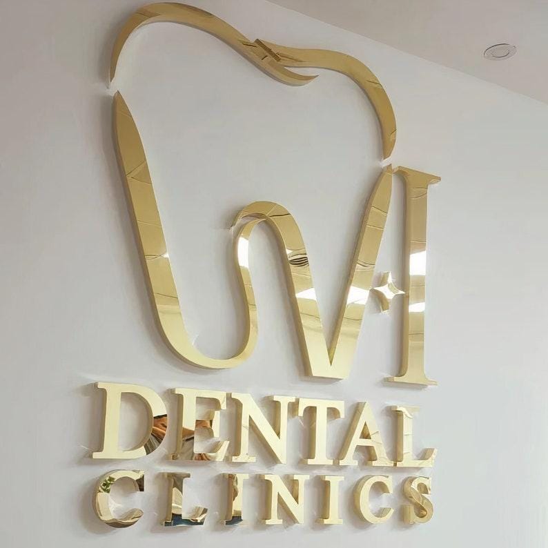 Dental Clinic Sign, Channel Letters, Outdoor Storefront Sign, Custom ...