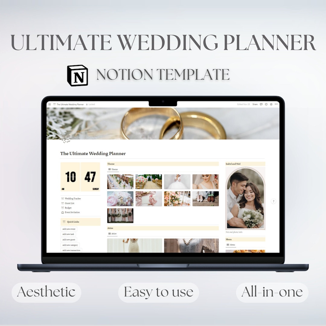Ultimate Notion Wedding Planner With Gantt Chart | Notion Wedding ...