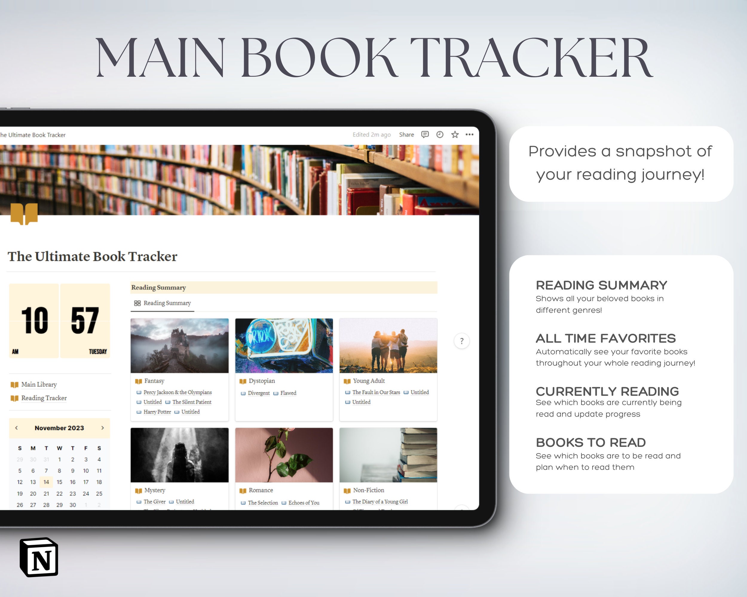 Ultimate Notion Book & Reading Tracker With Book Collection | Notion ...