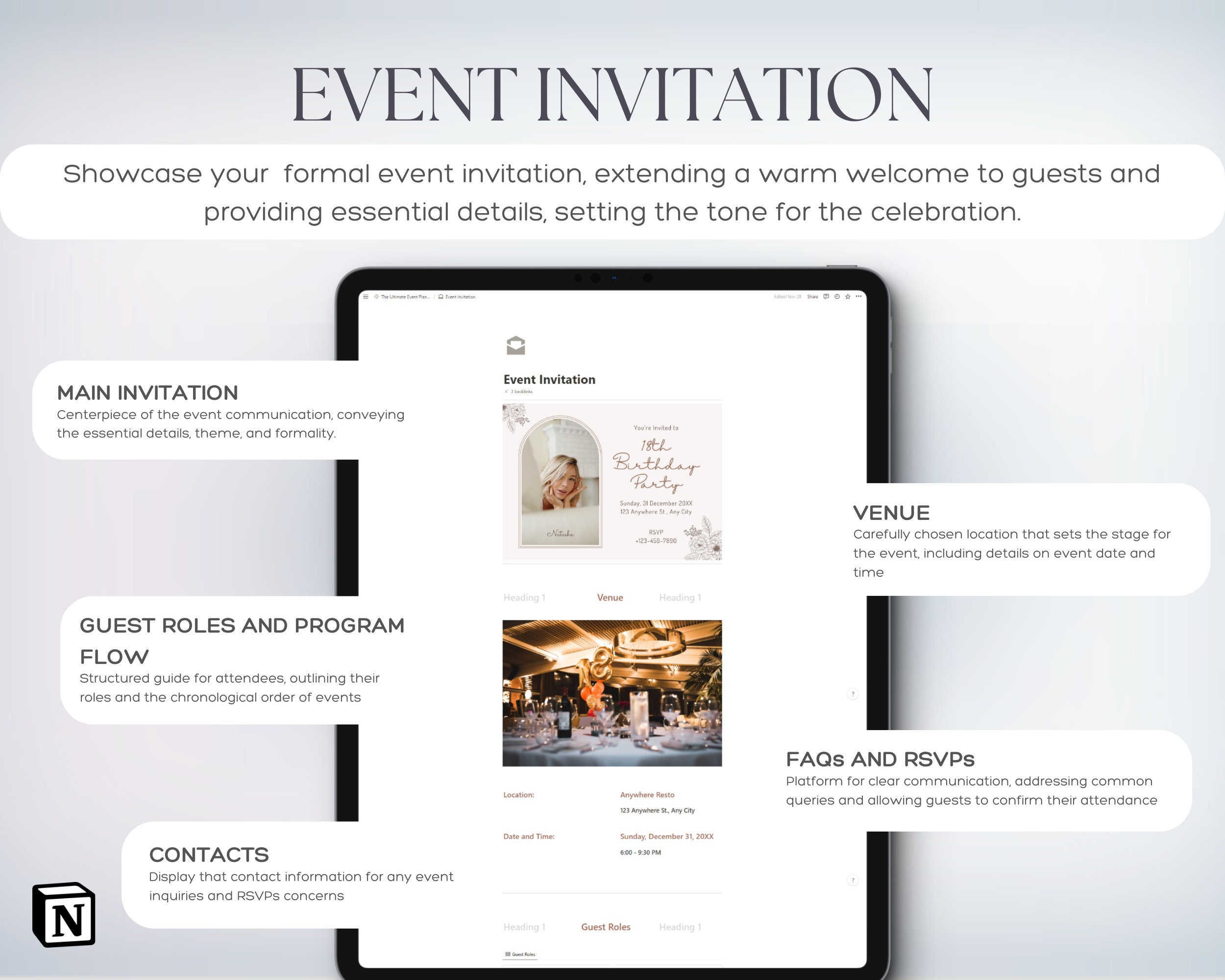 Ultimate Notion Event Planner With Gantt Chart | Notion Event Planner ...