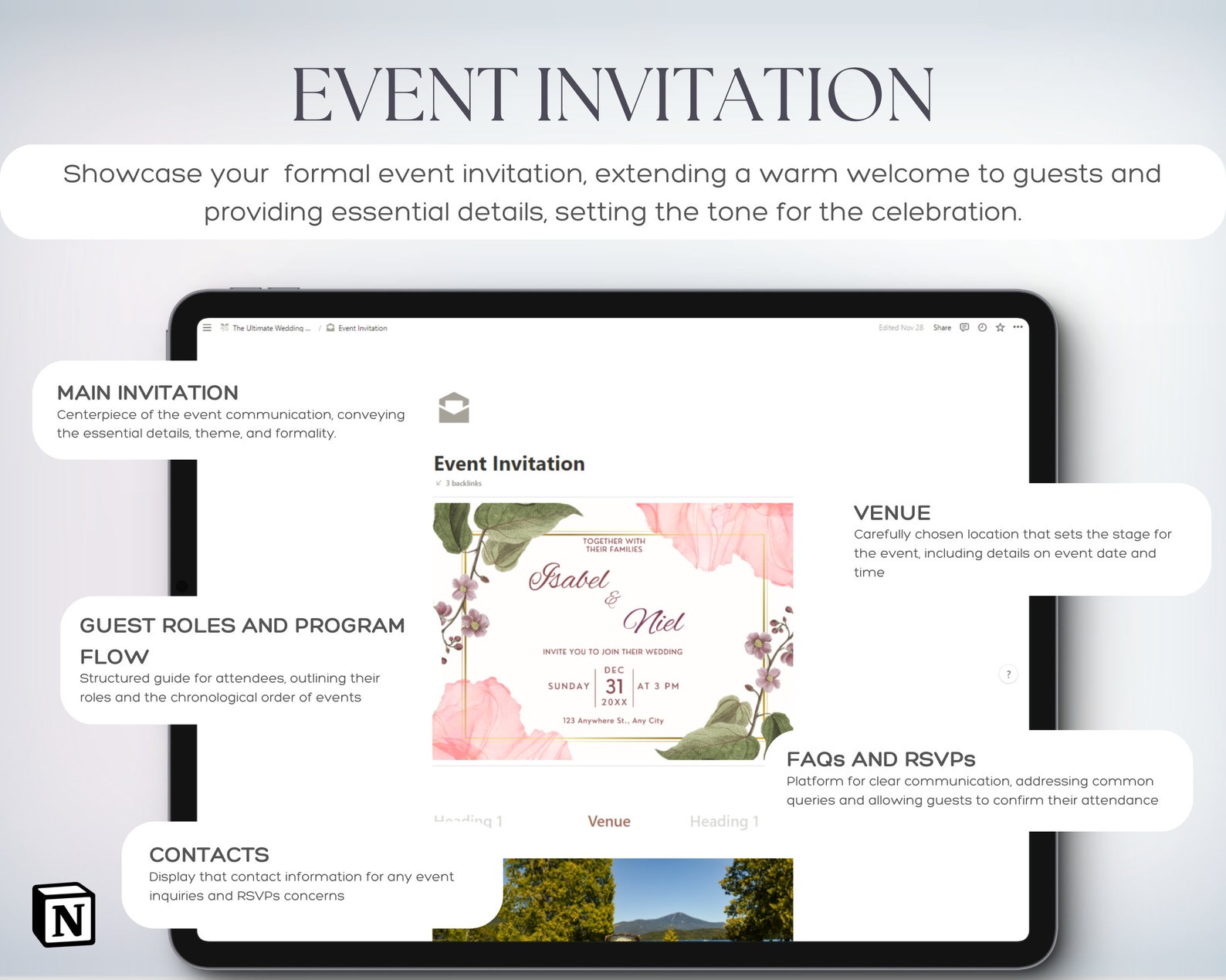 Ultimate Notion Wedding Planner With Gantt Chart | Notion Wedding ...