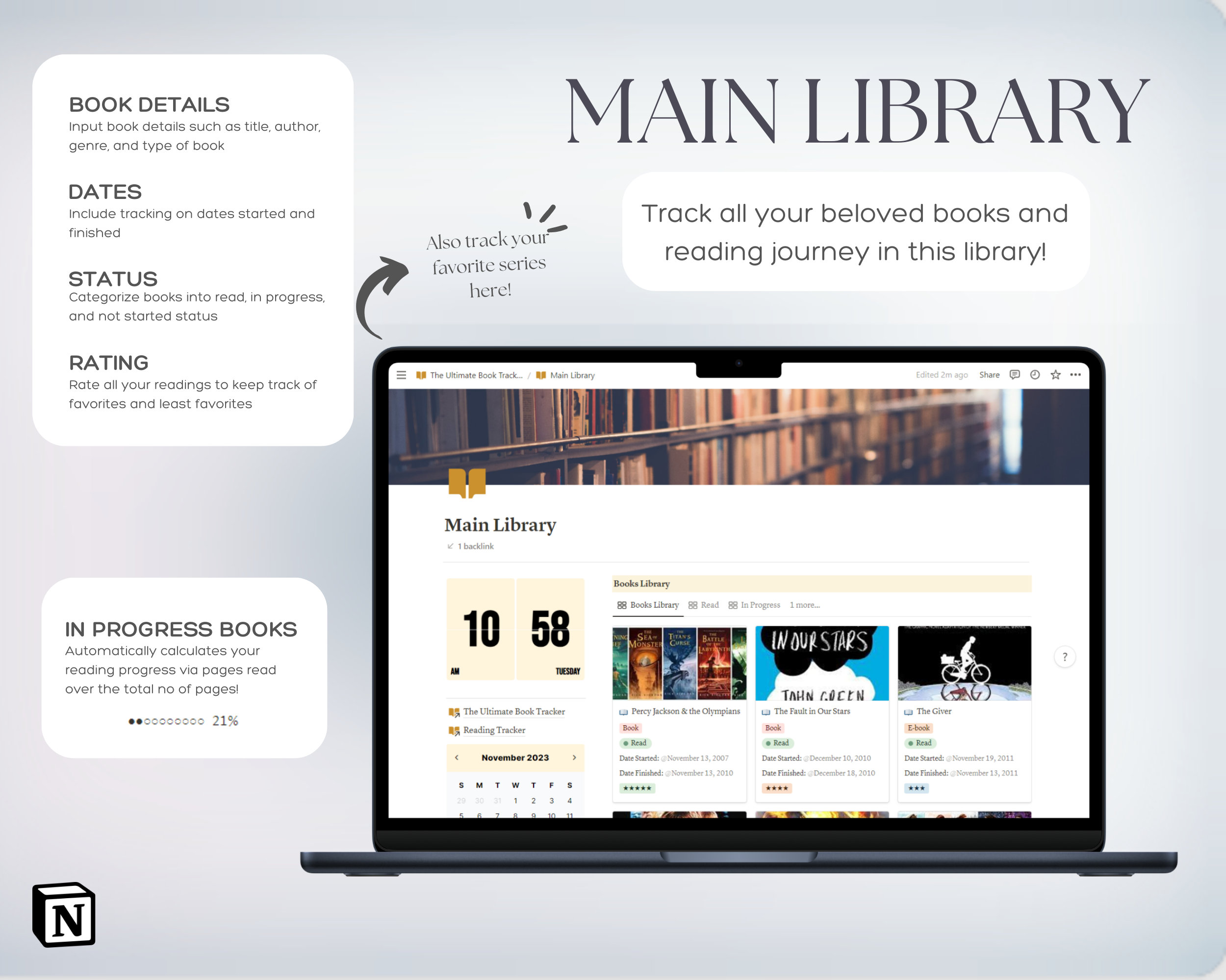 Ultimate Notion Book & Reading Tracker With Book Collection | Notion ...