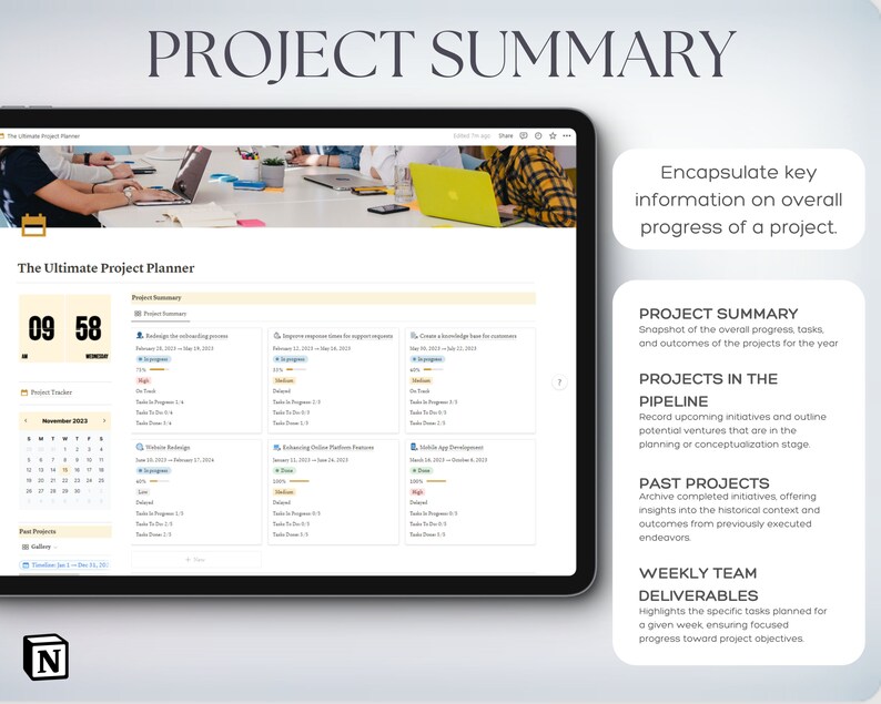 Ultimate Notion Project Management Planner With Gantt Chart | Notion ...