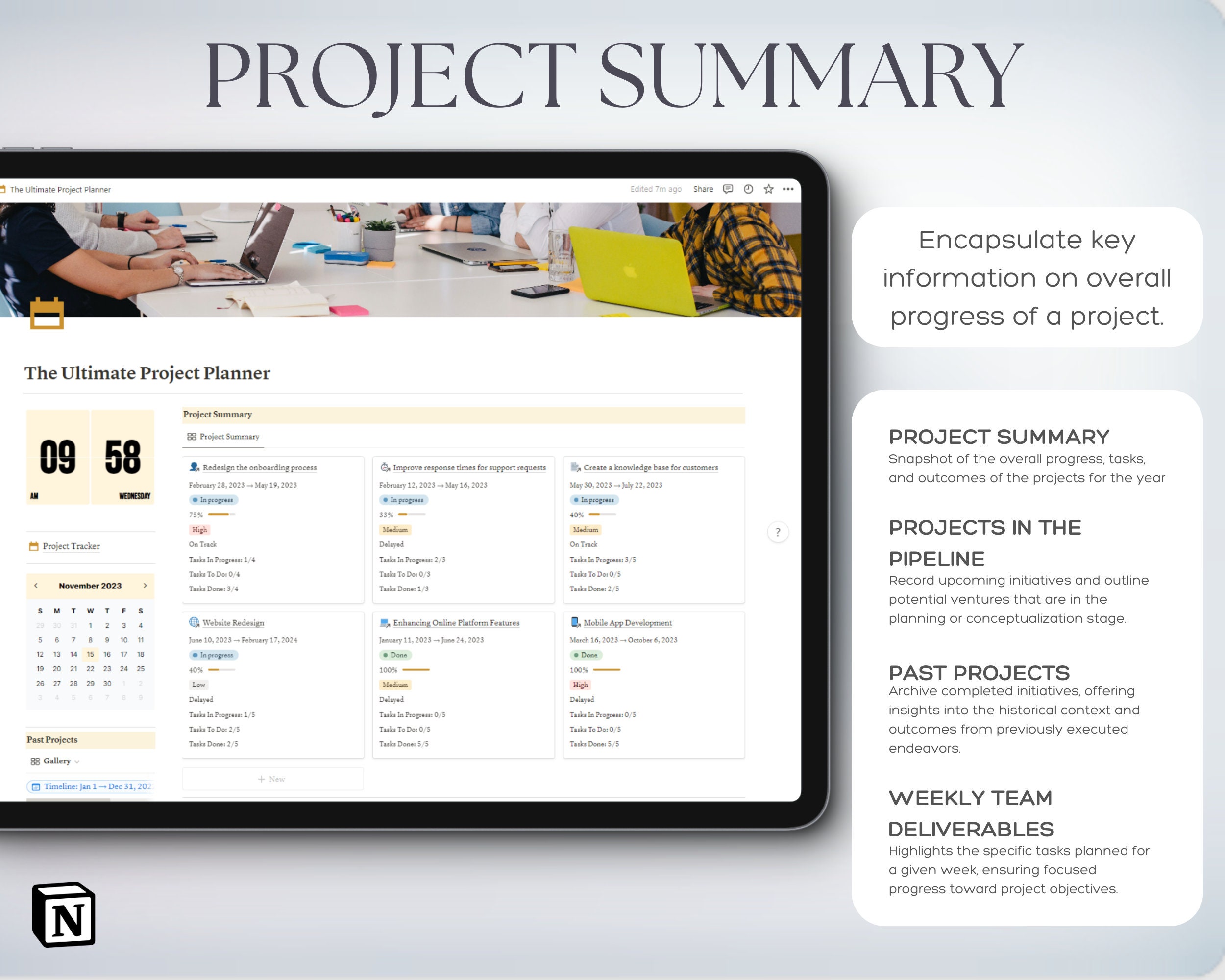 Ultimate Notion Project Management Planner With Gantt Chart | Notion ...