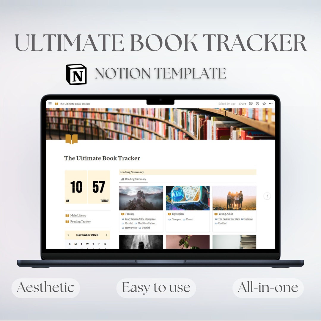 Ultimate Notion Book & Reading Tracker With Book Collection | Notion ...
