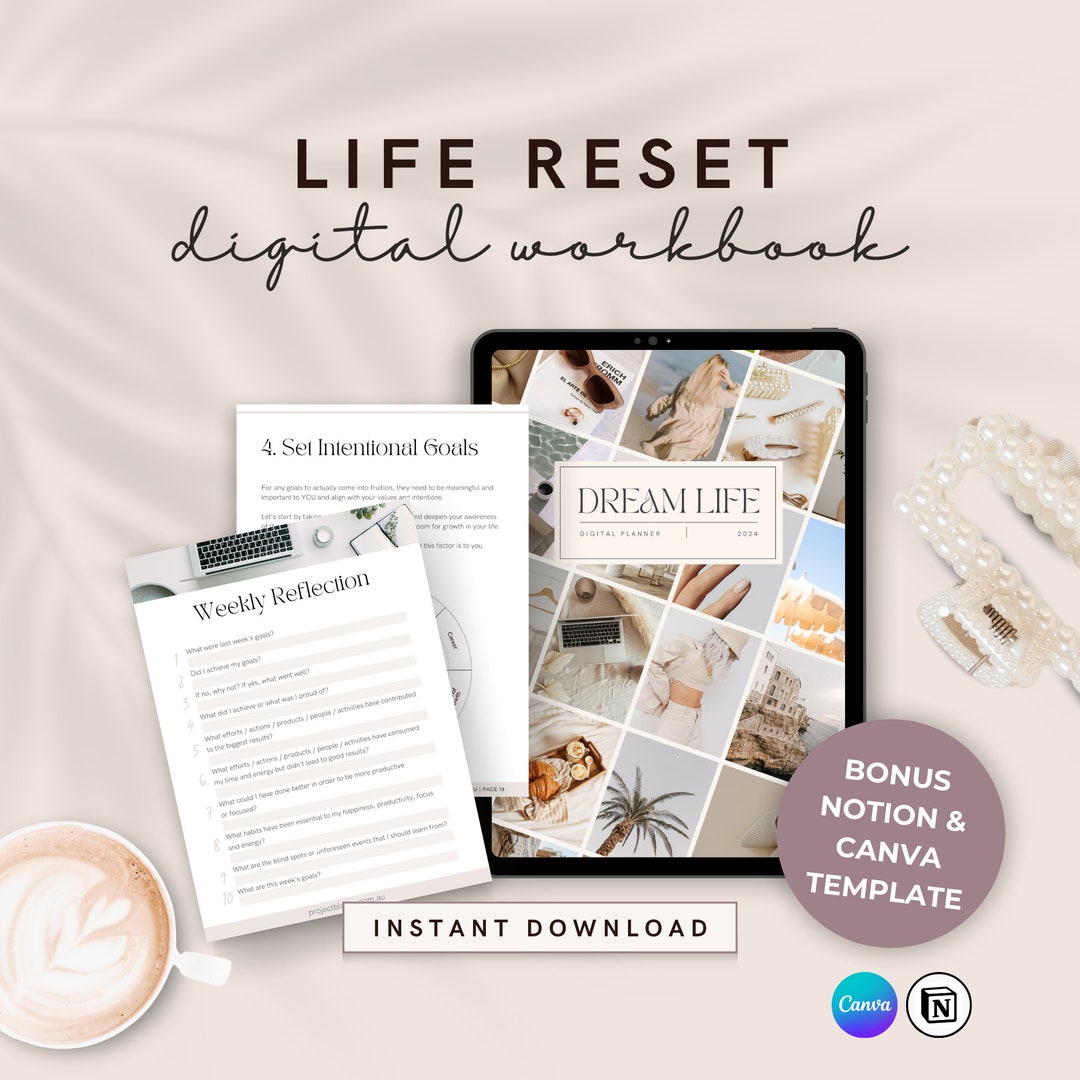 Life Reset Digital Workbook | Become THAT GIRL | Goal Setting | Life ...