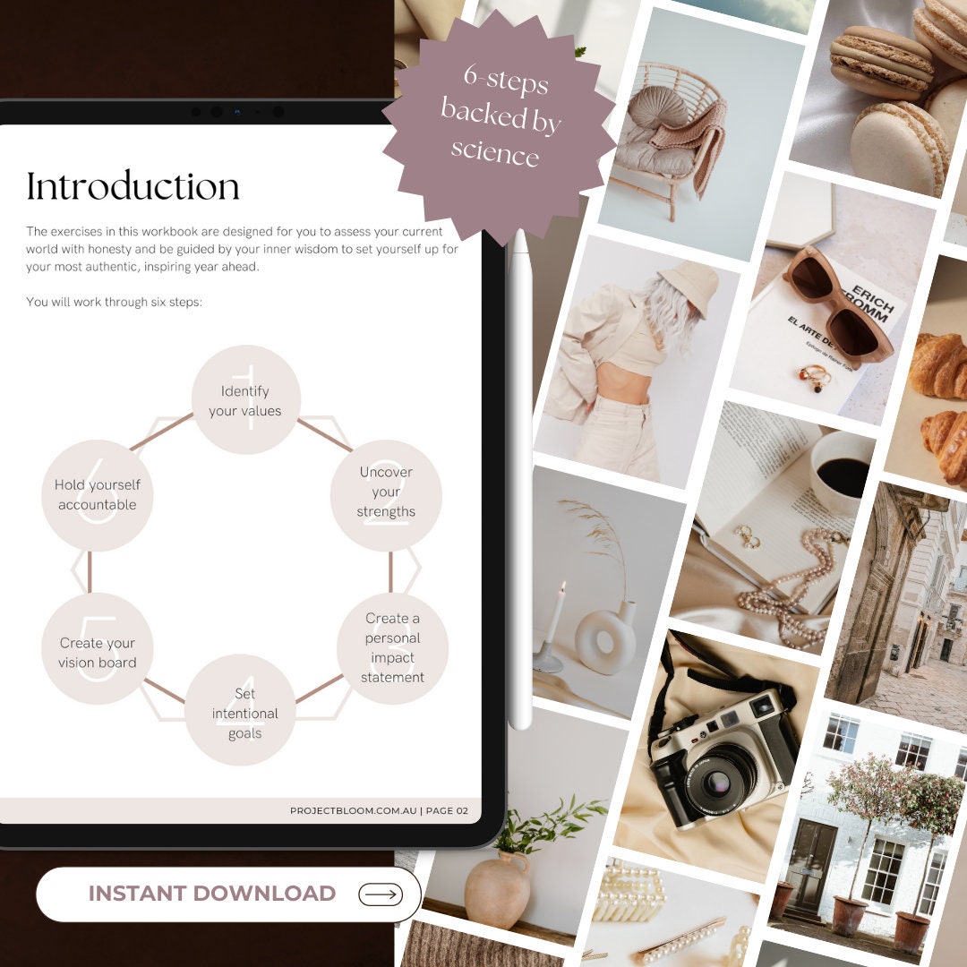 Printable Workbook 2024 Vision Board Vision Board Kit Goals Template ...