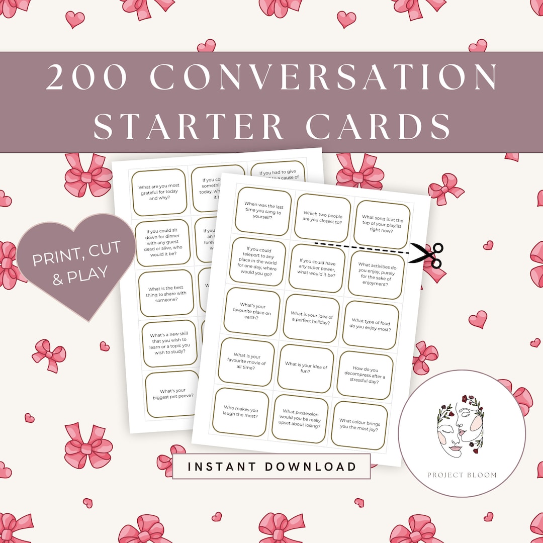 200 Printable Valentine's Day Date Question Cards | Conversation ...