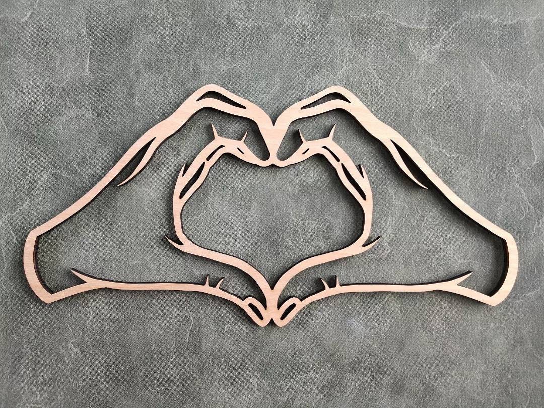 Heart Hand Wall Decor, Wall Art, Hand Wall Art, Heart Sign, Love Wall ...